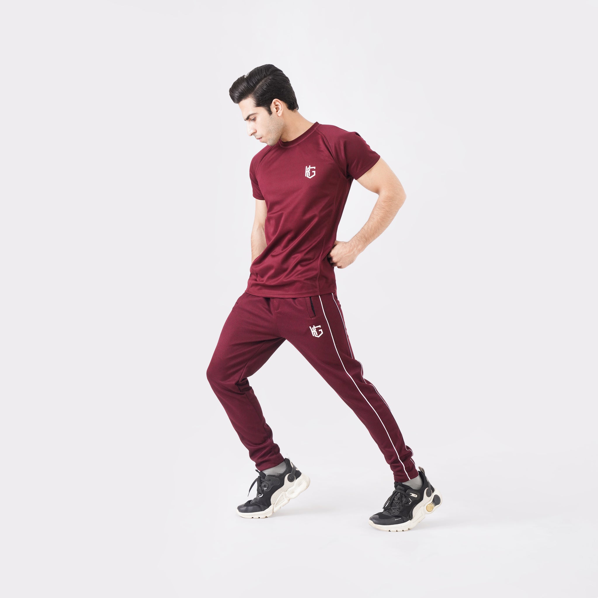 Knockout Mesh Trousers - Maroon